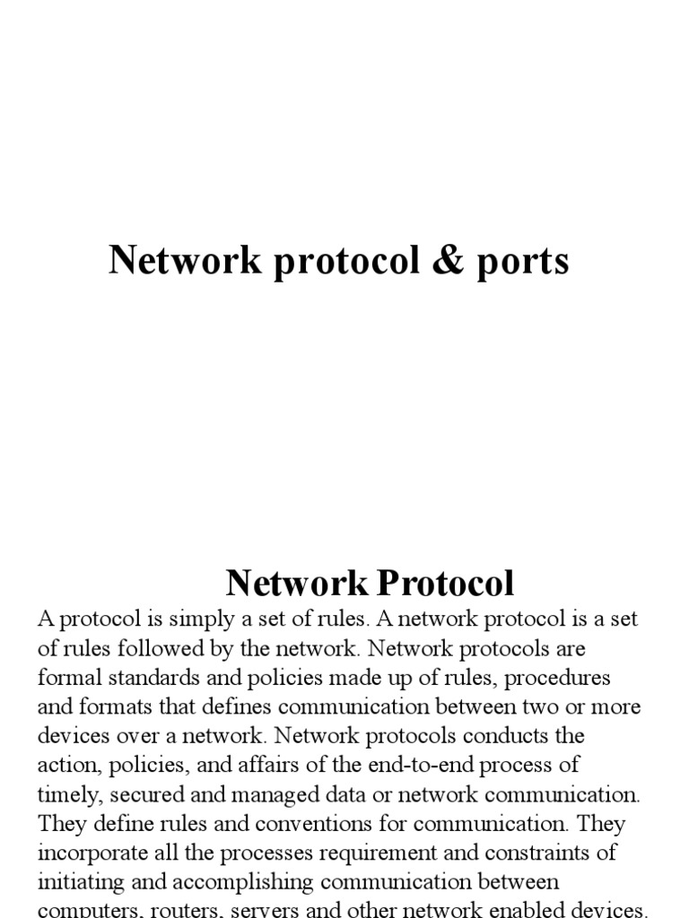 Network Protocols & Ports Guide | PDF | Internet Protocol Suite | Computer Network