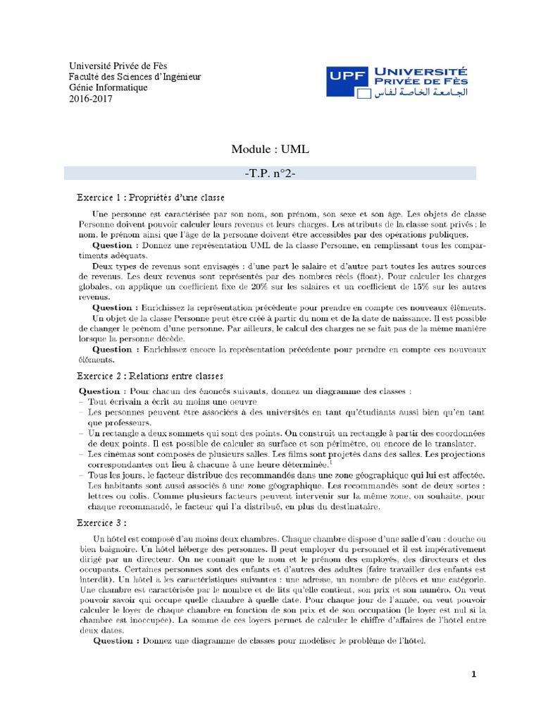 TP 2 Uml | PDF | Méthodes et références pédagogiques | Ordinateurs