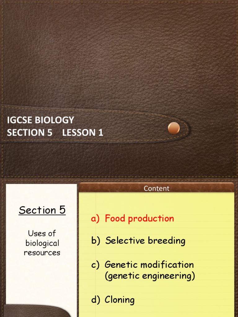 IGCSE Biology Section 5 Lesson 1 | PDF | Pest (Organism) | Milk