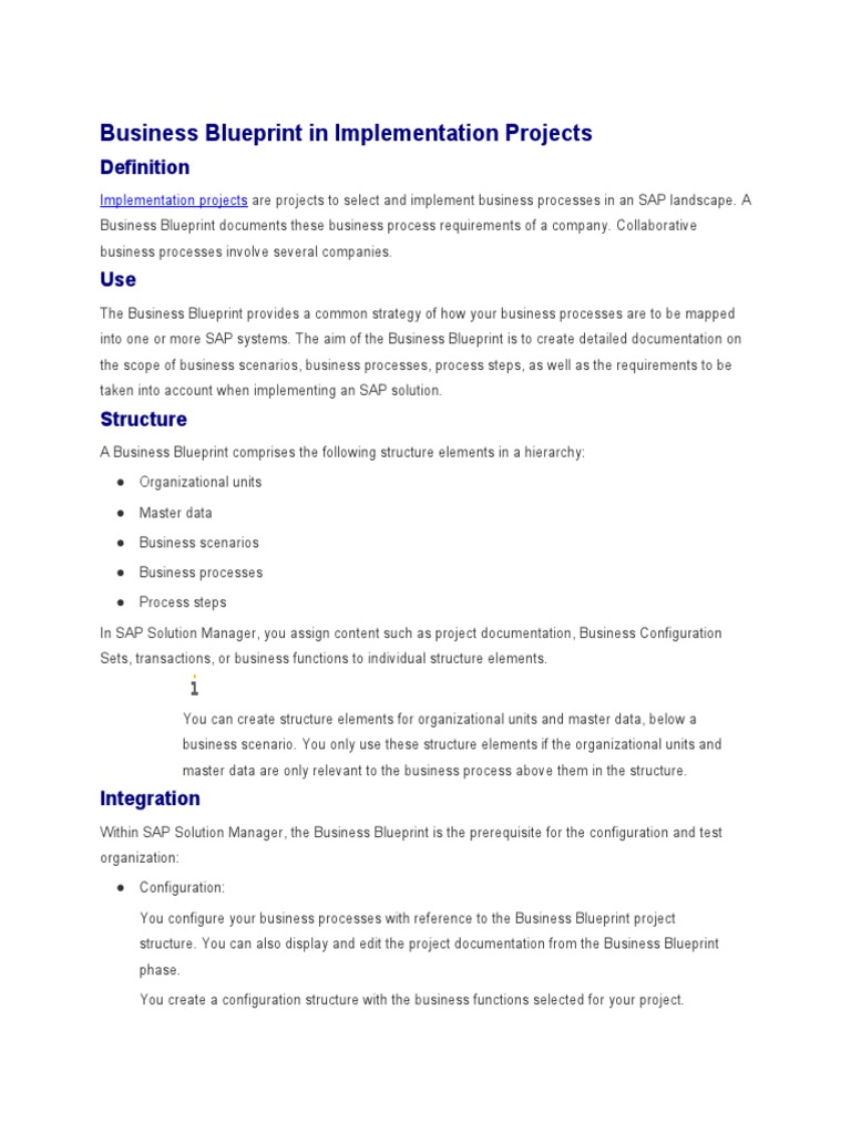 Business Blueprint for SAP Implementation | PDF | Business Process ...