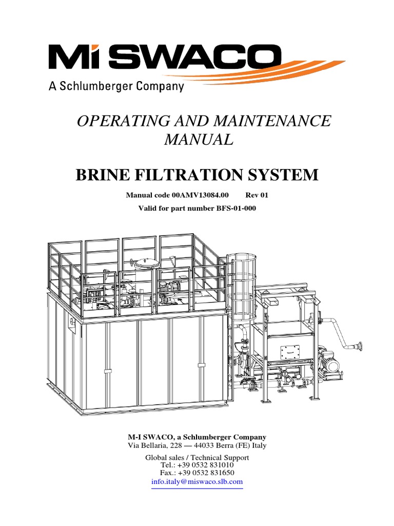 Brine Filtration System Manual | PDF | Pump | Filtration