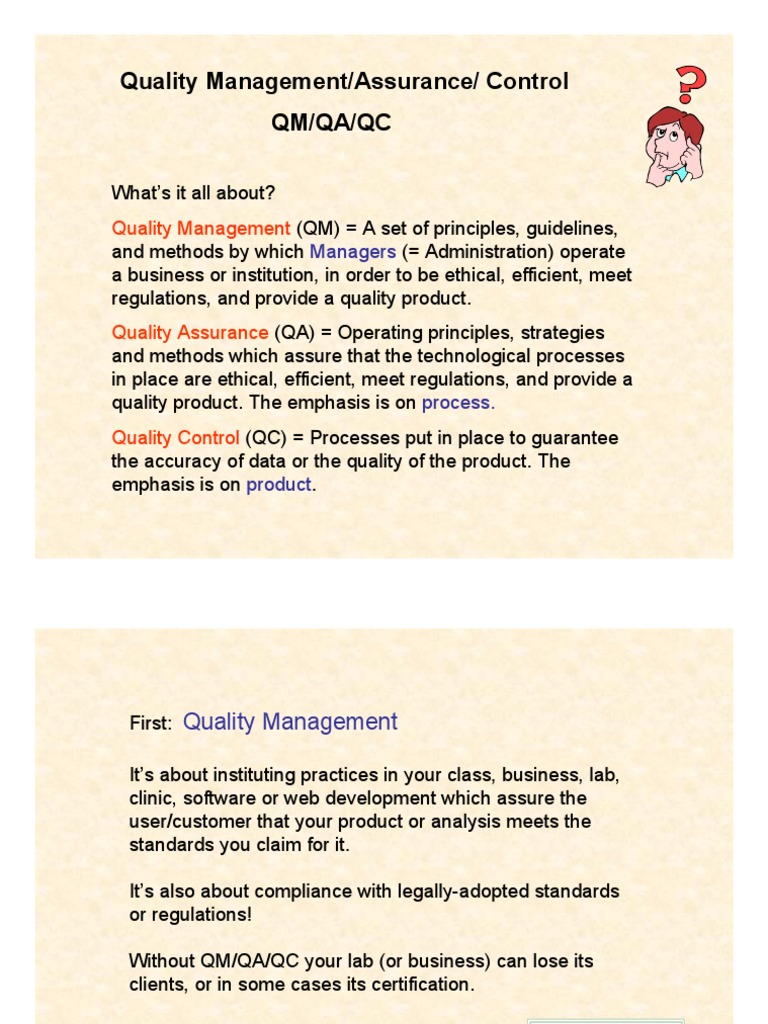 QM-QA-QC Basic Infos, Links | Quality Assurance | Quality Management