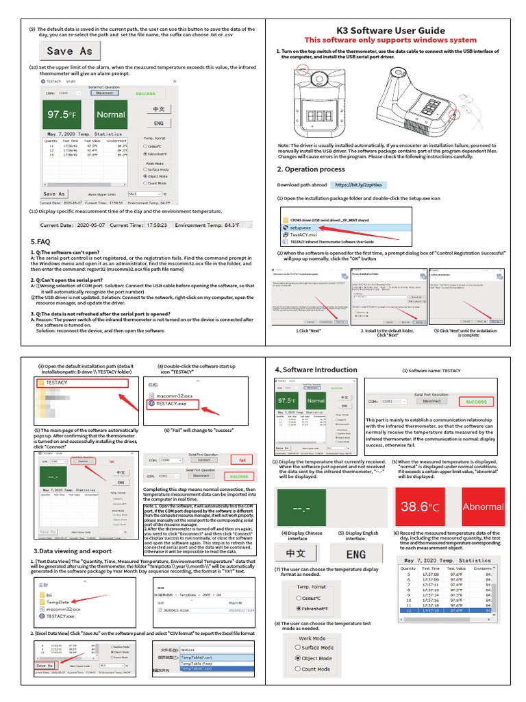 K3 Infrared Thermometer User Guide | PDF | Software | Icon (Computing)