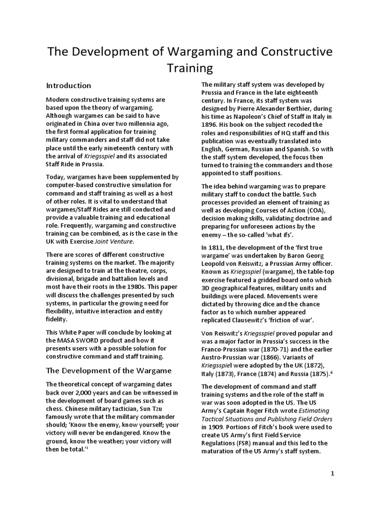 Wargaming and Constructive Training Systems | PDF | Simulation | Brigade