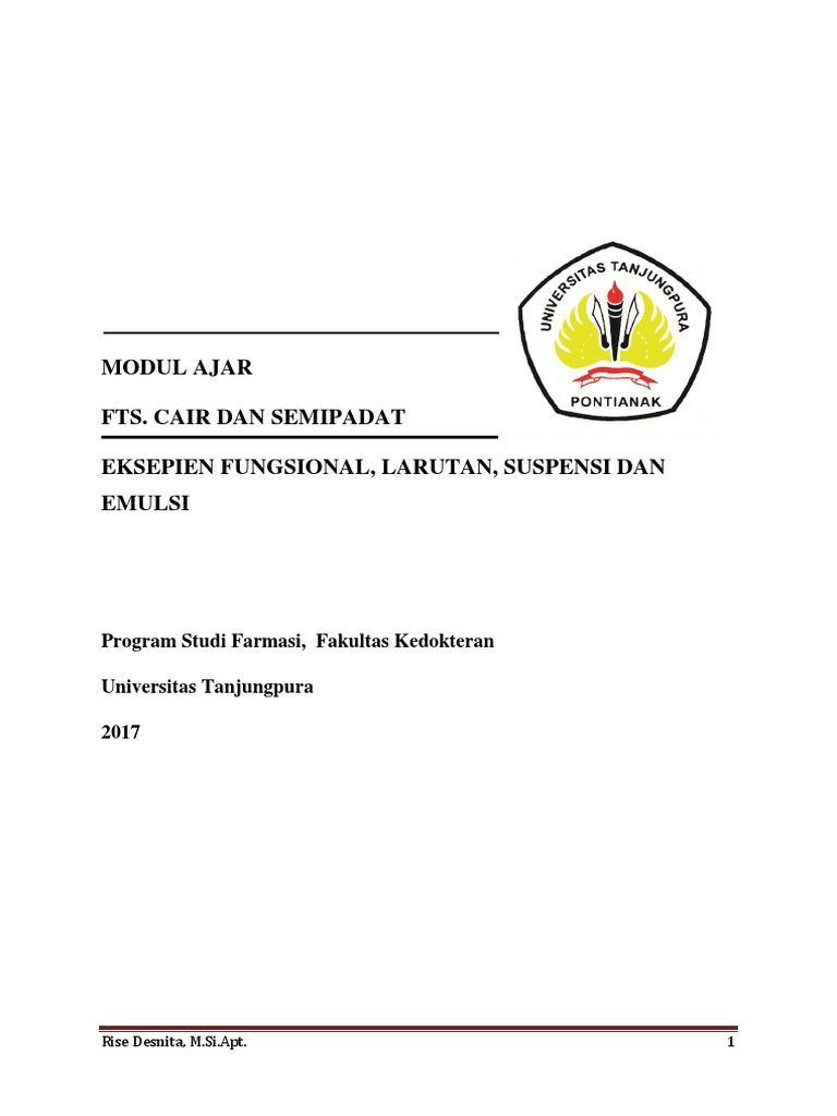 Modul FTS Larutan Suspensi Dan Emulsi | PDF
