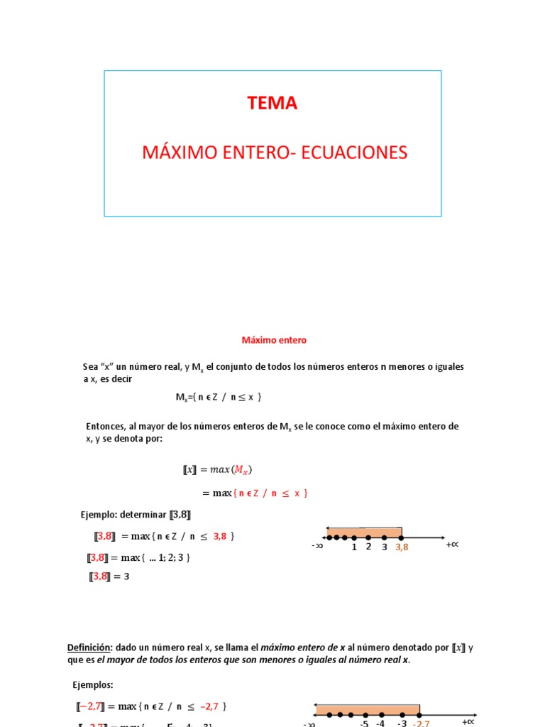2.10 Máximo Entero Ecuaciones | PDF | Entero | Análisis matemático