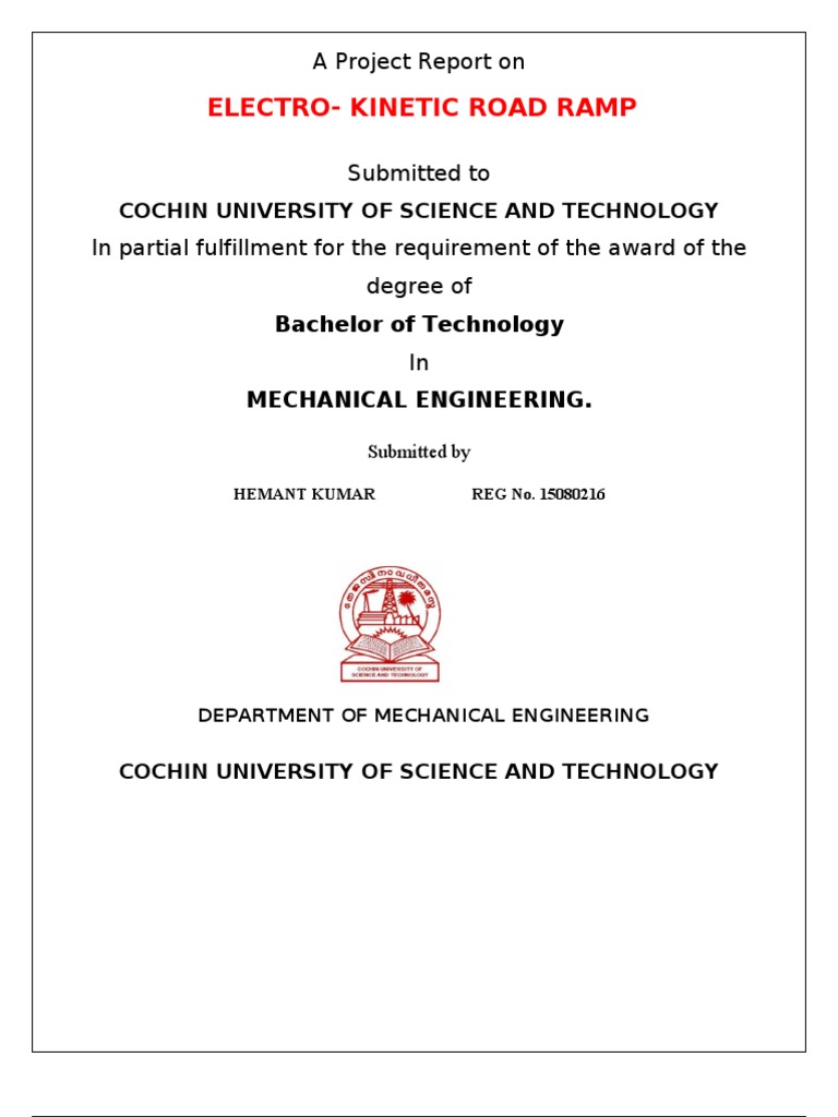Electro-Kinetic Road Ramp: A Project Report On | PDF | Nuclear Reactor ...