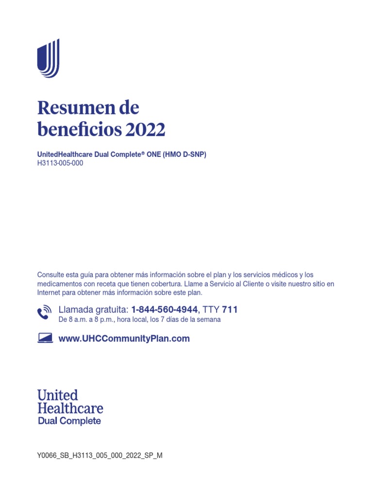 UHC Dual Complete One (SNP) H3113-005-000 | PDF | Medicare (Estados ...