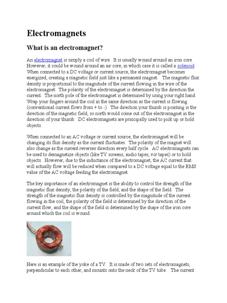 Electromagnets: What Is An Electromagnet? | PDF | Transformer | Inductor