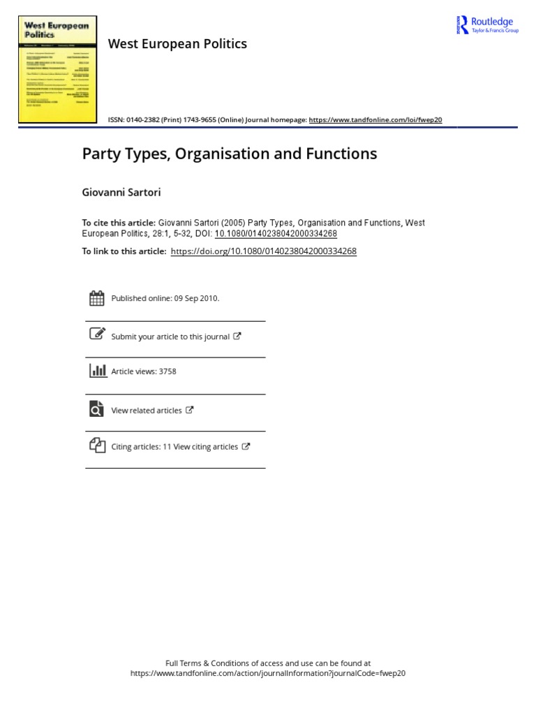 Party Types Organisation and Functions | Download Free PDF | Political ...