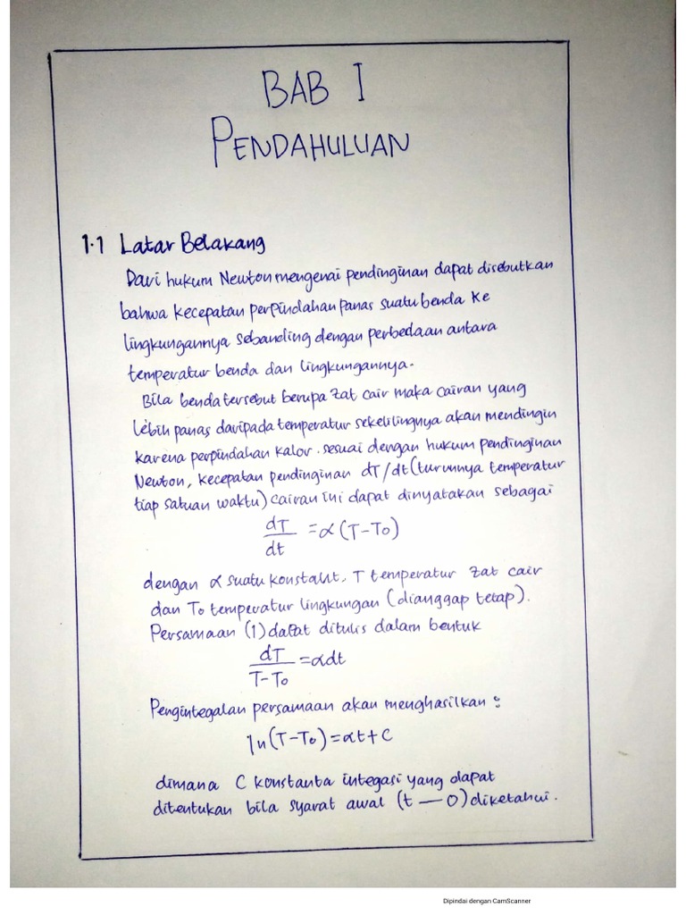 Bab 1 Dan 2 Hukum Pendinginan Newton | PDF
