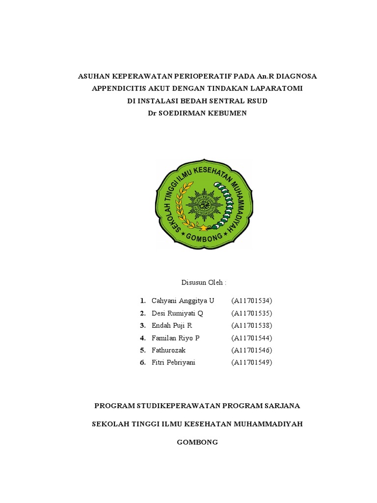 Askep APP Kelompok RSUD Kebumen 01 Lengkap | PDF | Sains & Matematika