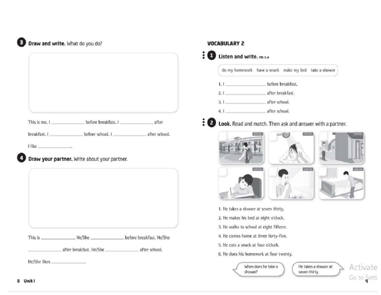 Our World 3 - Unit 1 - Vocabulary 2 (WB) | PDF
