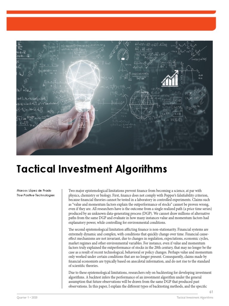 Tactical Investment Algorithms: Marcos López de Prado | PDF ...