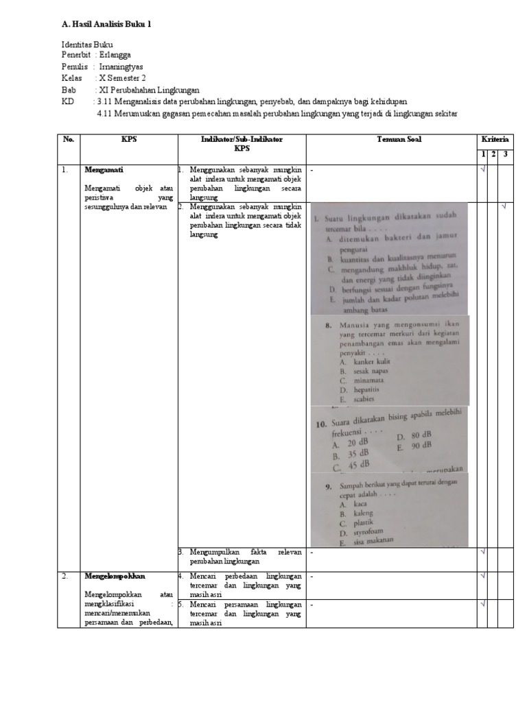Instrumen KPS Soal | PDF | Sains & Matematika