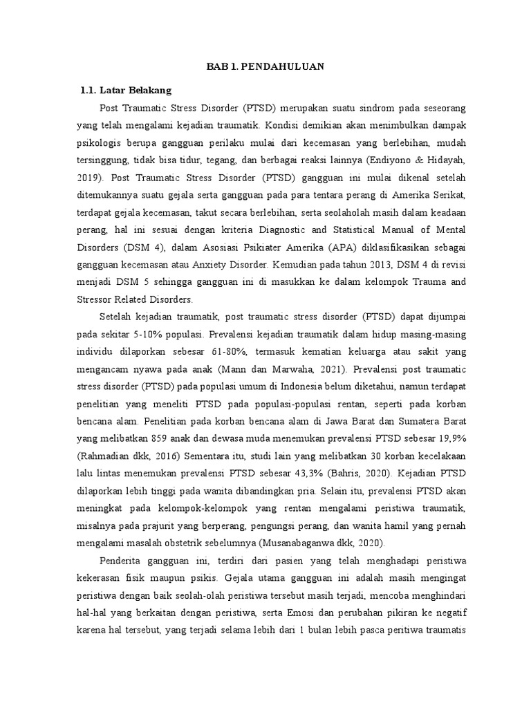 Bab 1 PTSD | PDF
