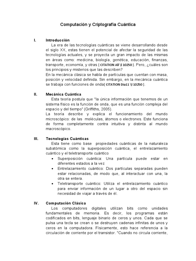 Computación y Criptografía Cuántica | PDF | Criptografía de clave ...