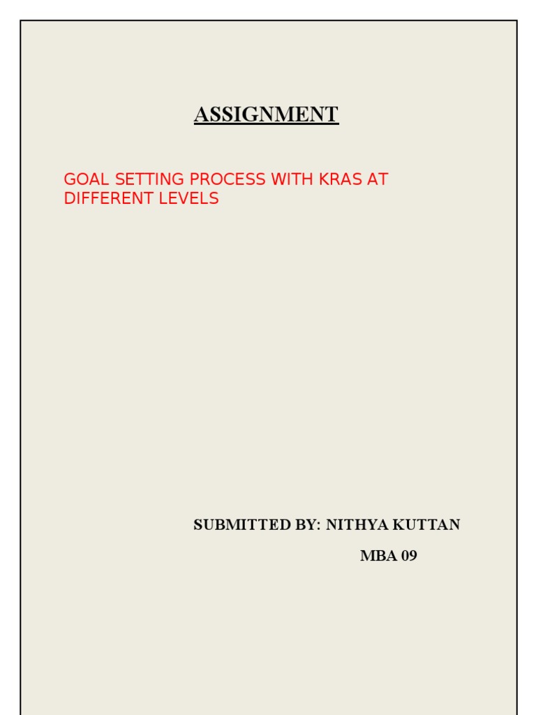 The - Goal Setting Process With KRAs at Different Levelsoal - Setting ...