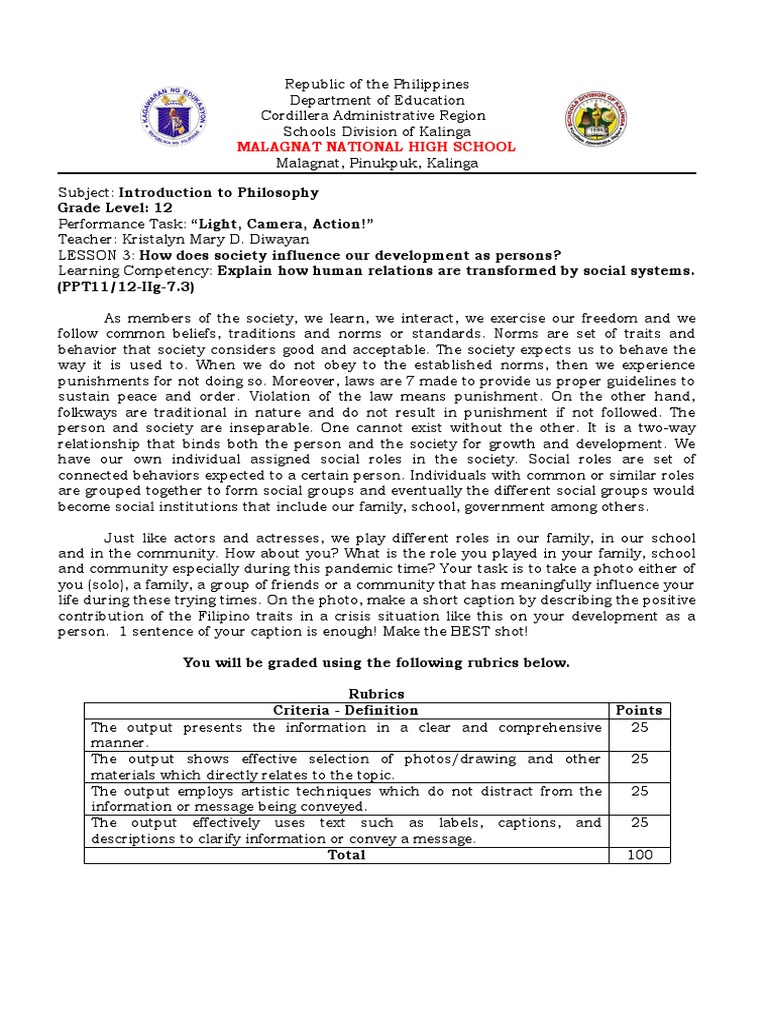 Performance Task On Introduction To Philosophy | Download Free PDF ...