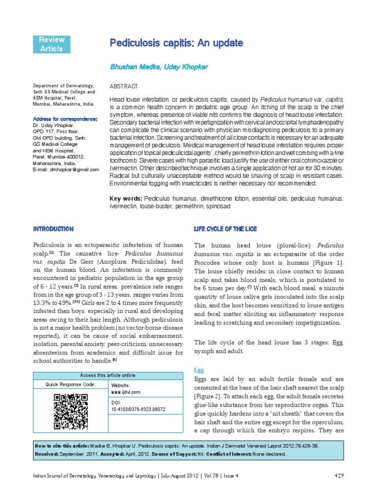 Pediculosis Capitis | PDF