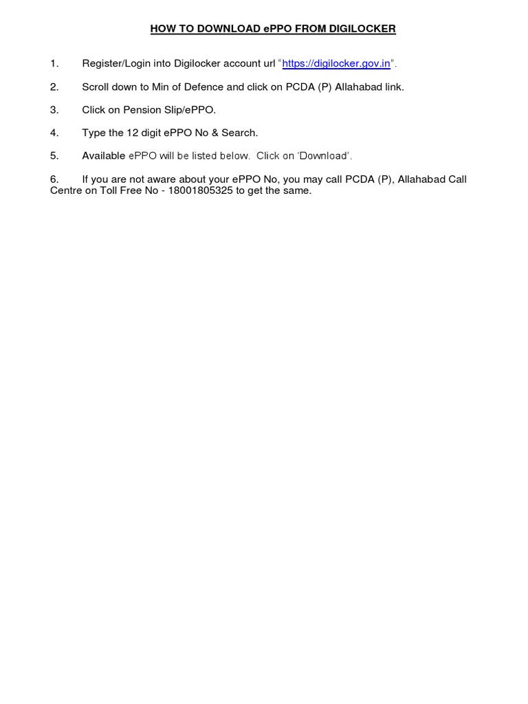 Download ePPO from DigiLocker Guide | PDF