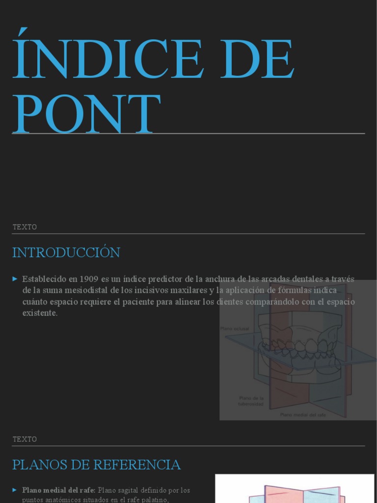 Índice de Pont | PDF | Ramas de Odontología | Anatomia dental