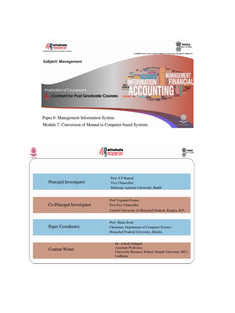 Conversion of Manual to Computer-Based Systems Module | PDF | Input ...