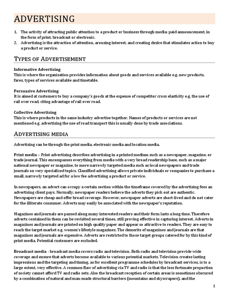 Group Assignment - Advertising | PDF | Advertising | Newspapers