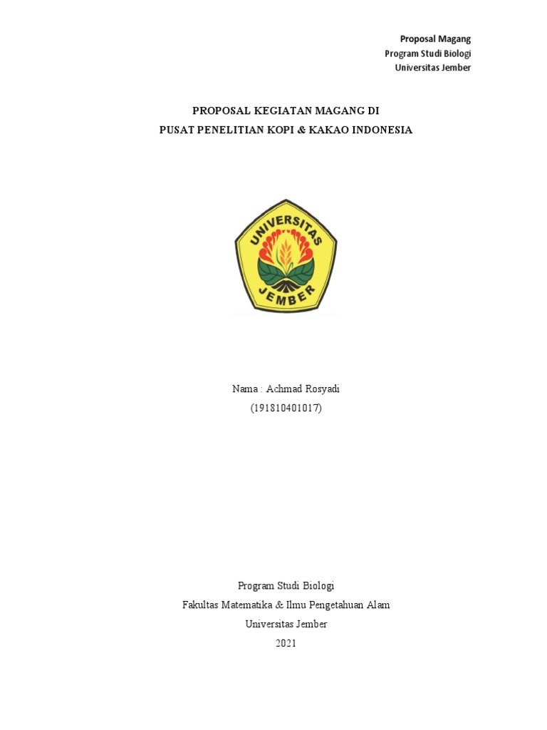 Contoh Proposal Magang | PDF