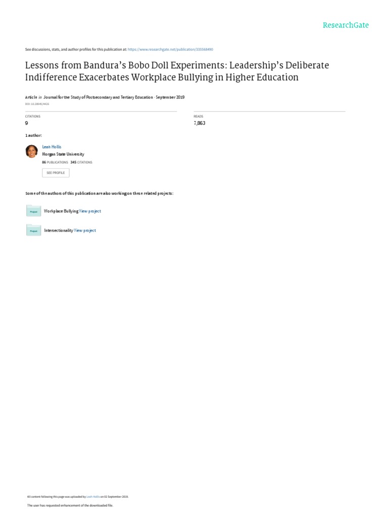 Lessons From Bandura's Bobo Doll Experiments: Leadership's Deliberate ...