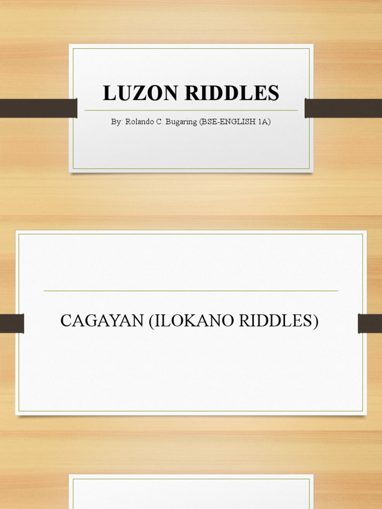 Luzon Riddles | PDF