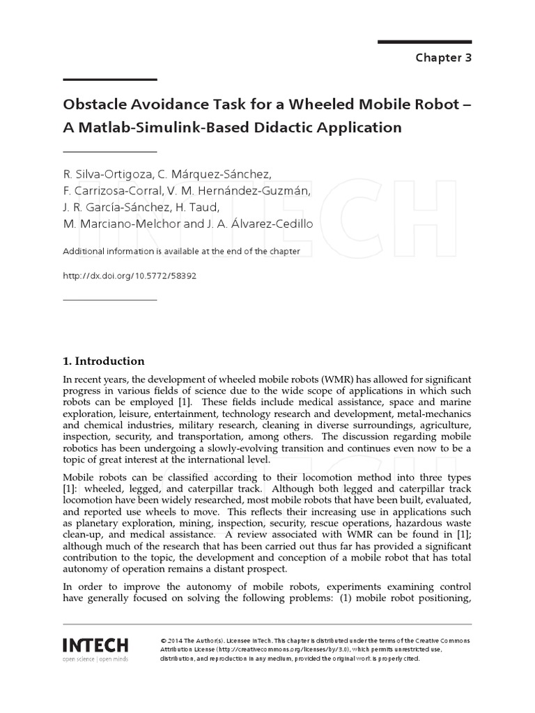 2014 - Silva-Ortigoza Et Al. - Obstacle Avoidance Task For A Wheeled Mobile Robot - A Matlab ...