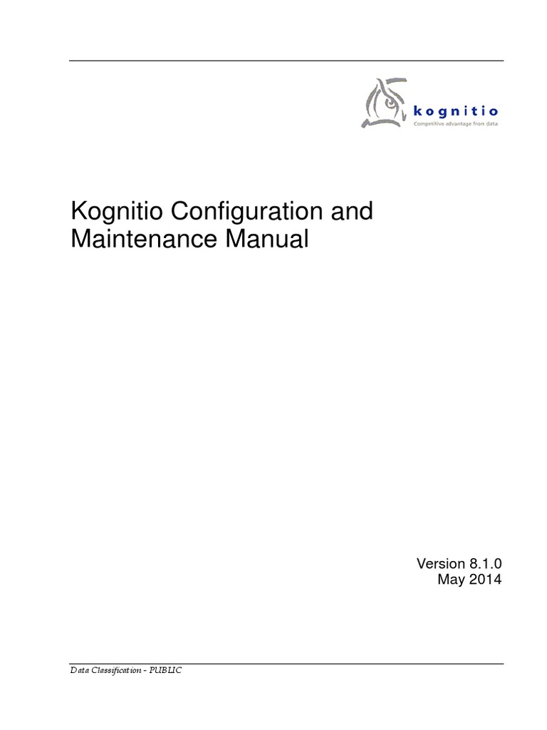 Kognitio Configuration and Maintenance Manual: Data Classification ...
