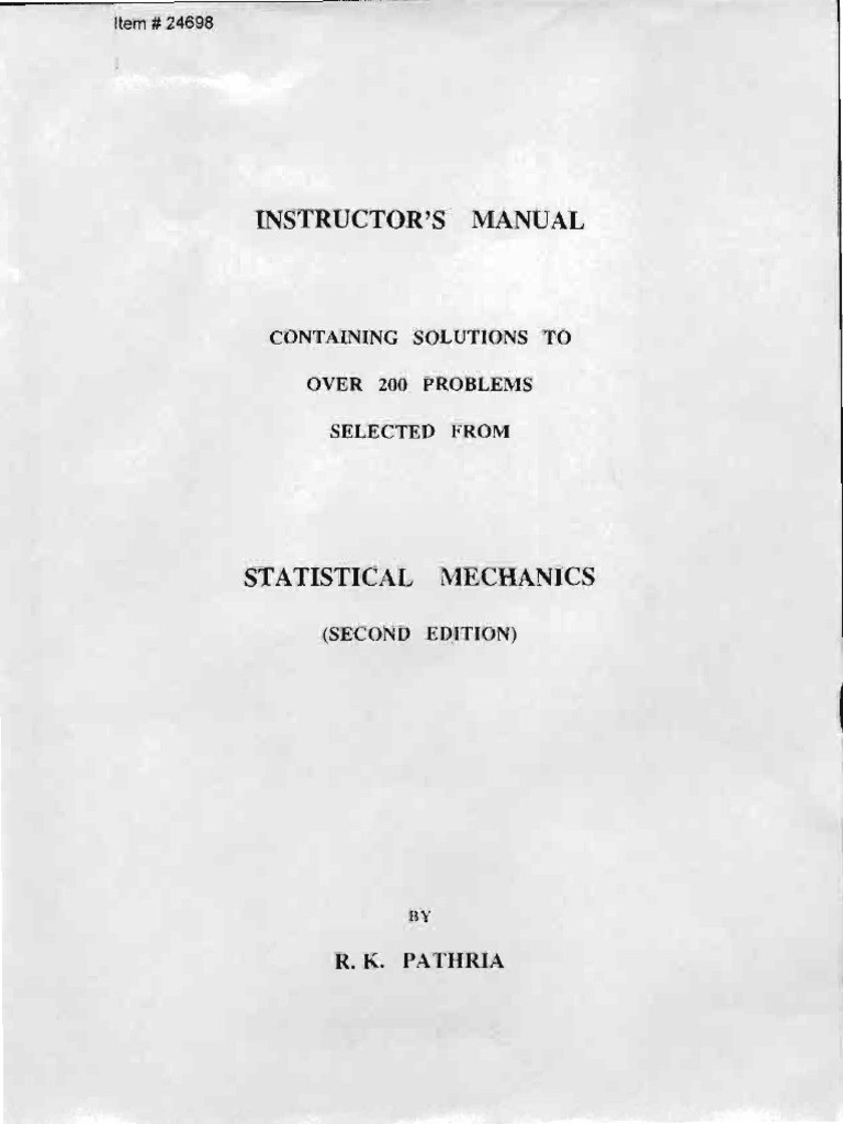 Pathria Solutions | PDF