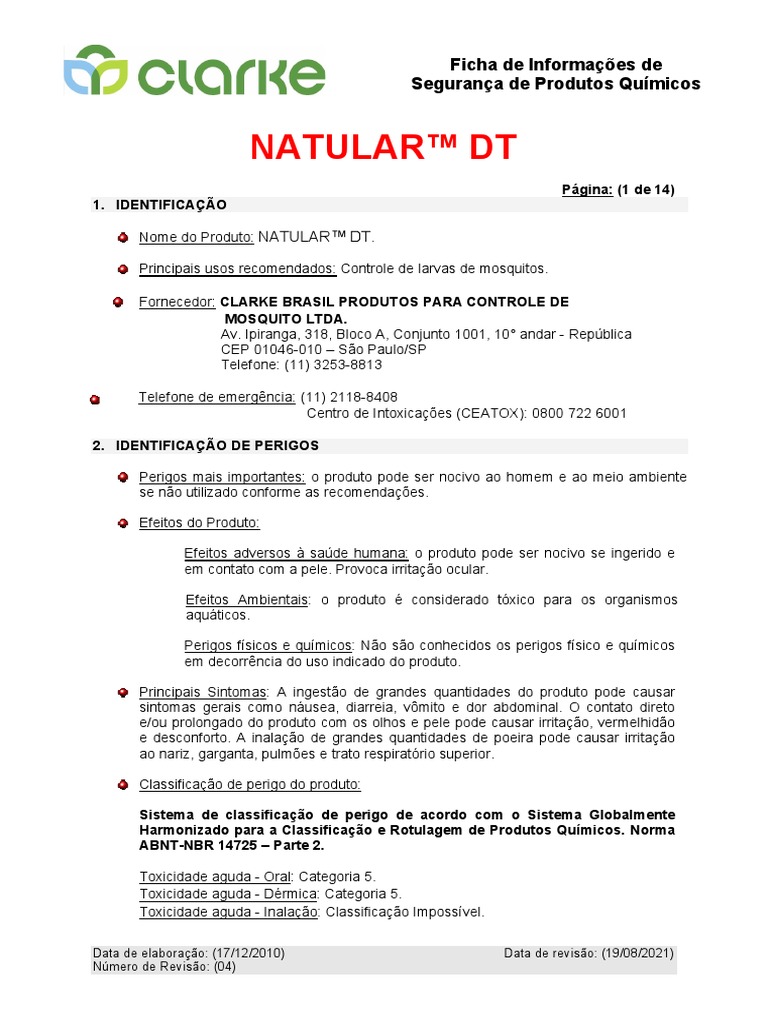 Natular DT - Fispq-Rev.04 Aug 2021ms | PDF | Embalagem e rotulagem ...