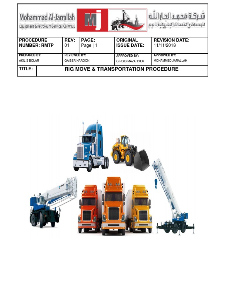 Rig Move Procedures Development | PDF | Forklift | Crane (Machine)