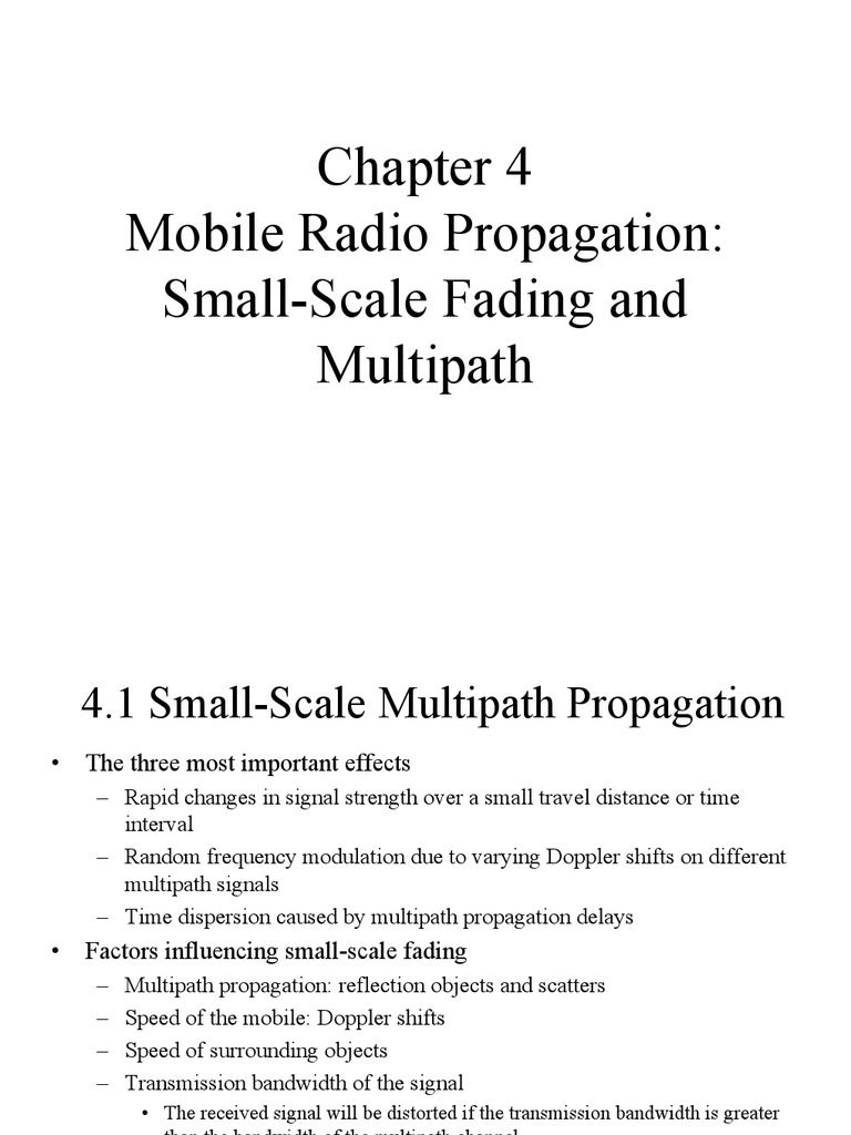 Mobile Radio Propagation: Small-Scale Fading and Multipath | Download Free PDF | Bandwidth ...