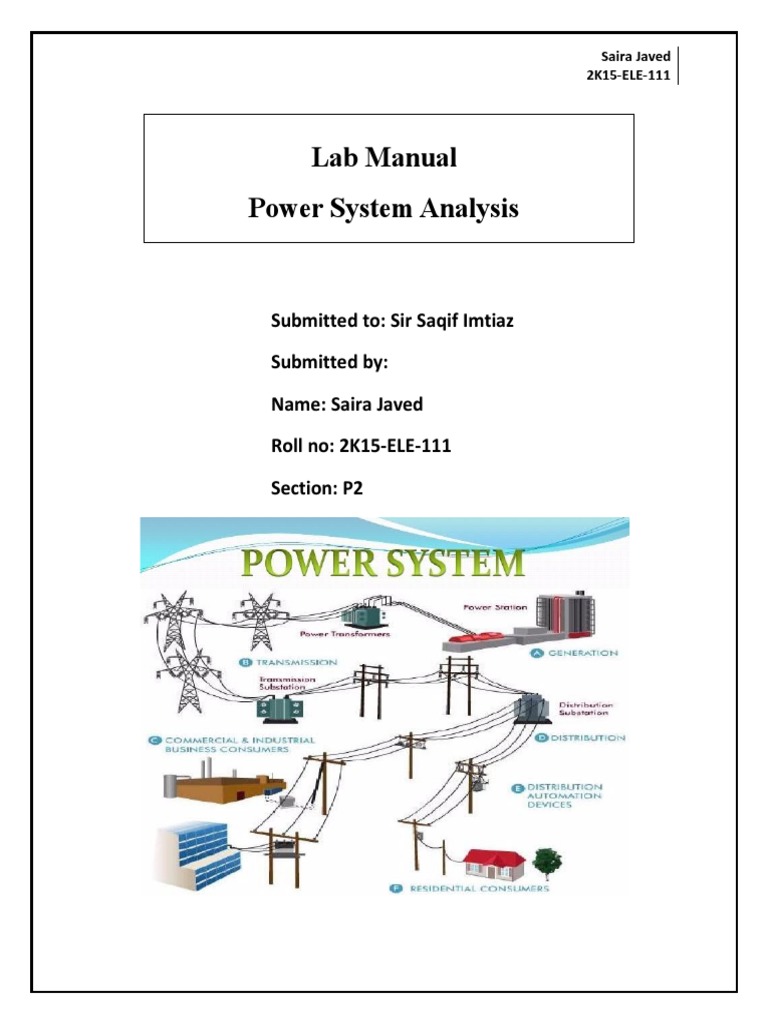 Psa Lab Manual | PDF | Ac Power | Electric Power Transmission