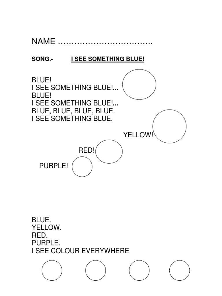 Worksheet.I See Something Blue | PDF