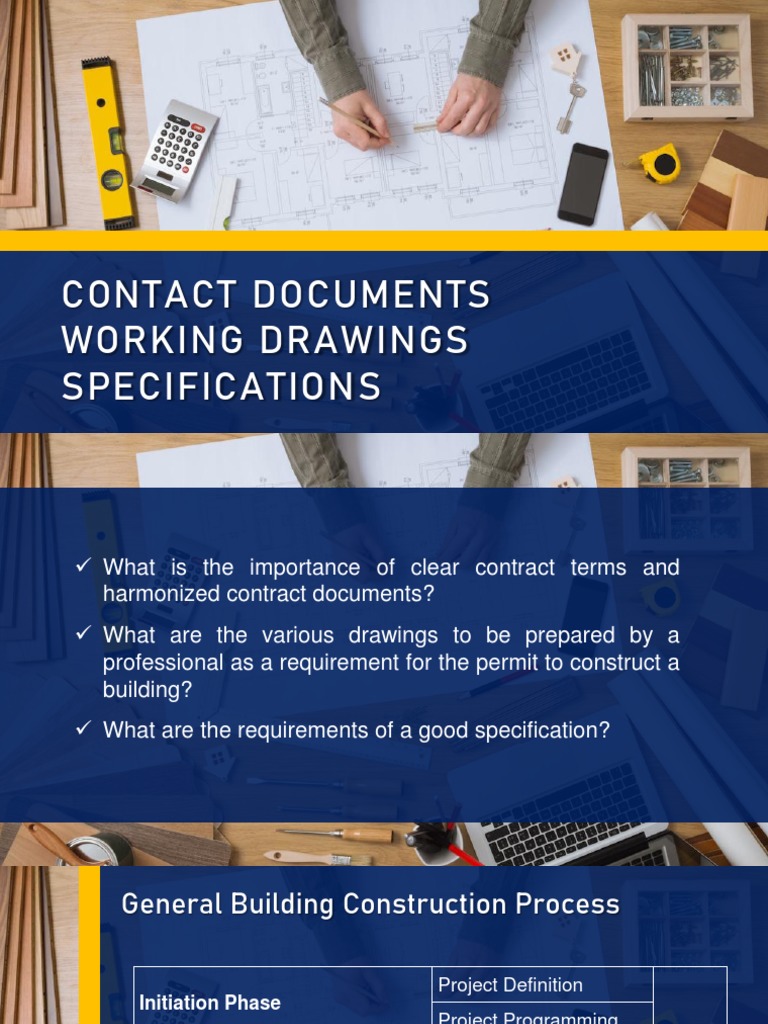 Contract Documents, Working Drawings and Specifications | PDF ...