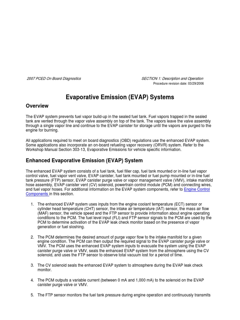 Evaporative Emission (EVAP) Systems | PDF | Machines | Mechanical ...