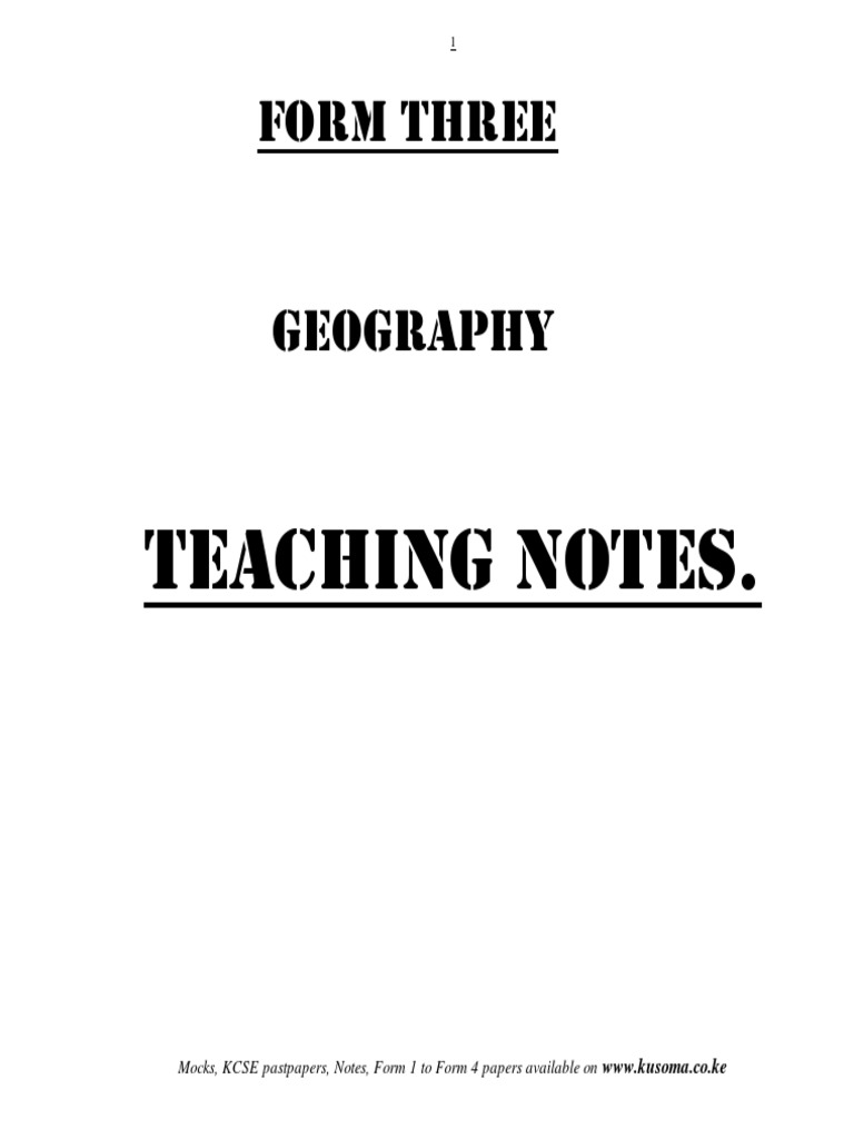 Geography Notes Form 3 | PDF | Weathering | Rock (Geology)