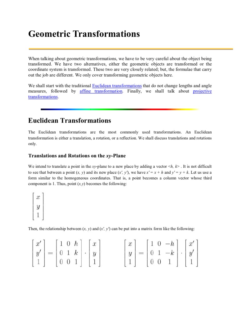 Geometric Transformations | Rotation | Matrix (Mathematics)