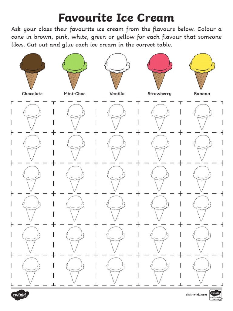 Au N 494 Favourite Ice Cream Data Activity Sheet English Australian Ver ...