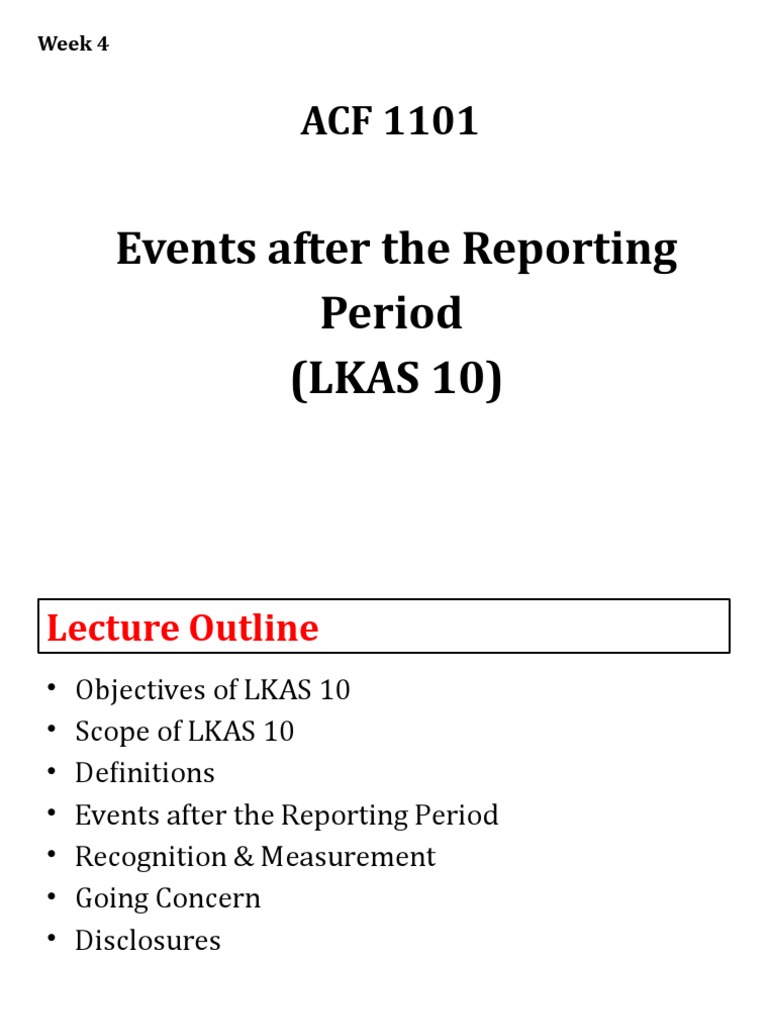 LKAS 10: Post-Reporting Events Guide | PDF | Going Concern | Business
