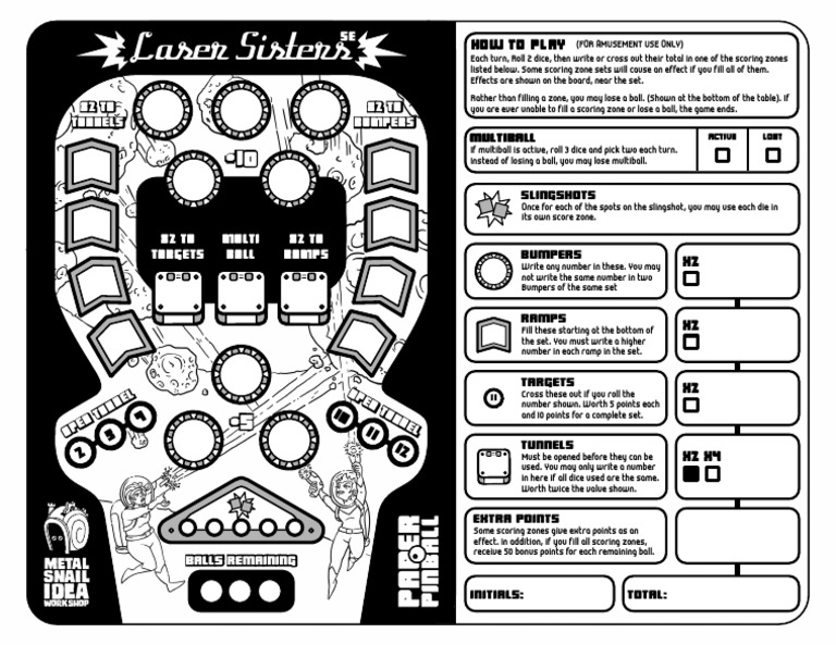 Paper Pinball Laser Sisters Seb W 02 | PDF | Leisure Activities ...