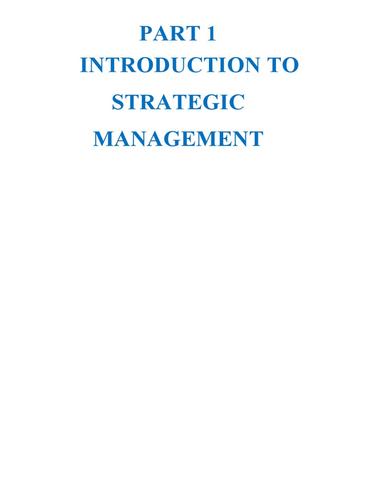 Part 1 | PDF | Strategic Management | Strategic Planning