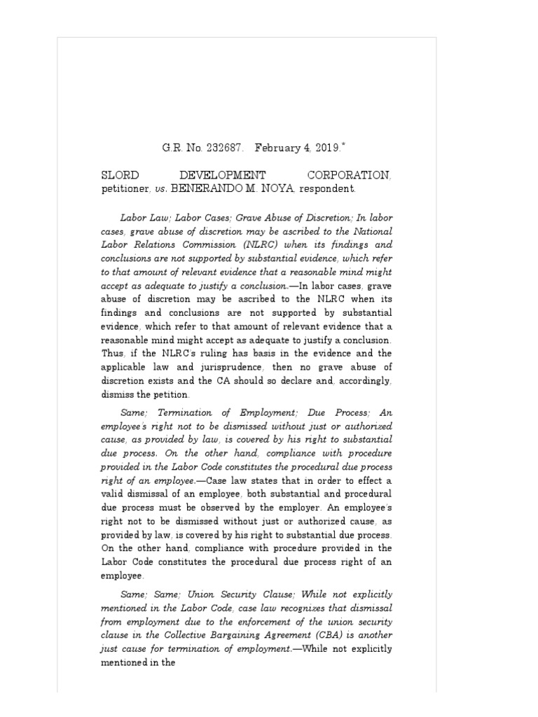 Slord Development Corporation vs. Noya, 891 SCRA 598, February 04, 2019 ...