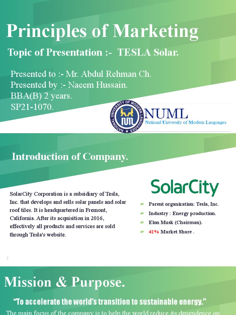 Tesla Solar Presentation | PDF | Economies | Marketing