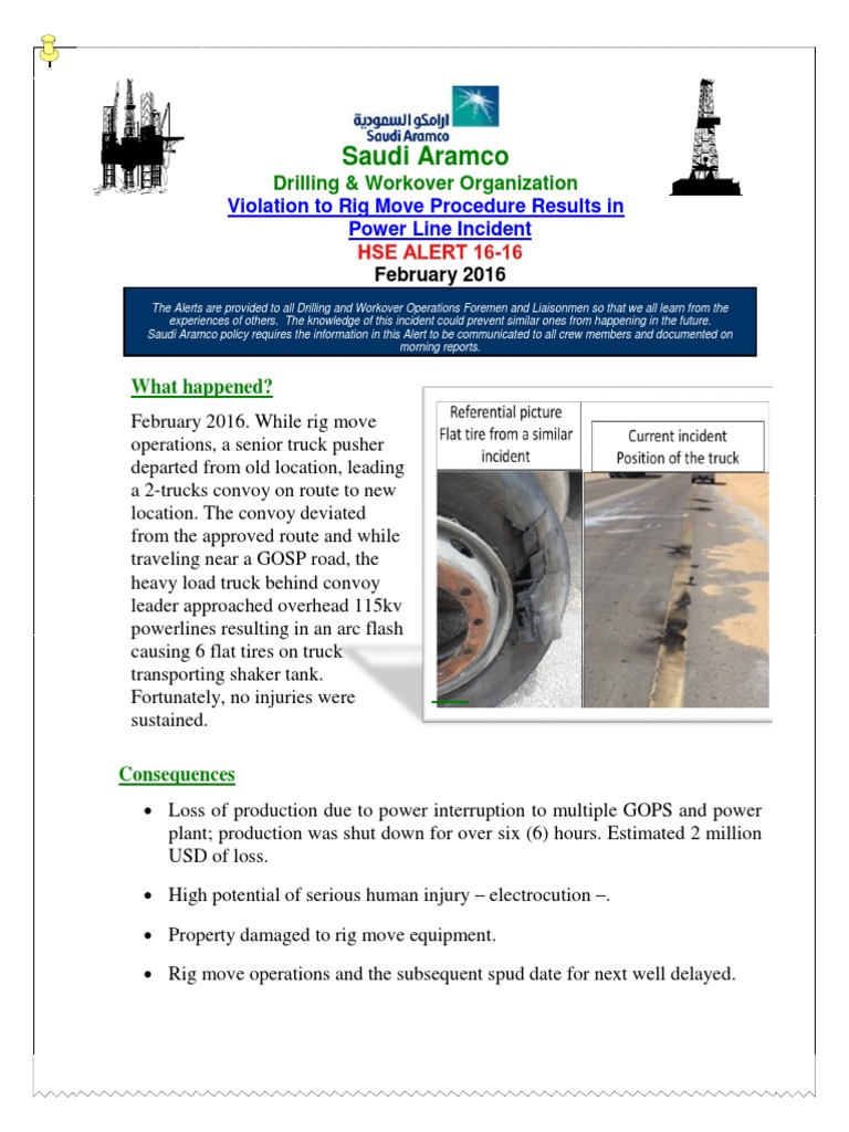 Rig Move Safety Alert | PDF | Drilling Rig | Safety